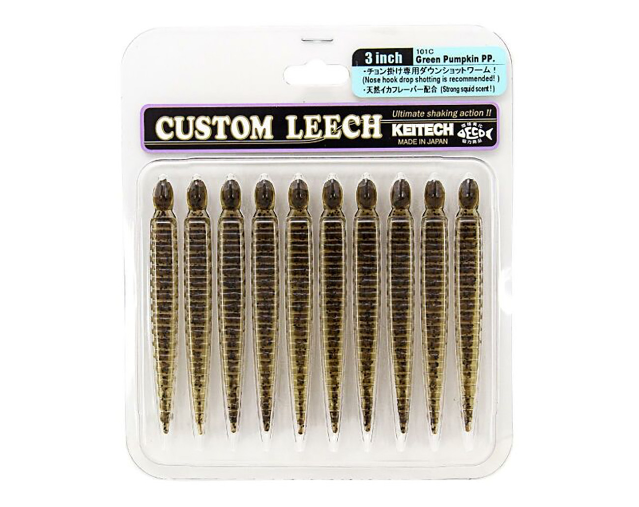 Keitech Custom Leech 7,6 cm | Fiskedrag - Dropshot Jigg